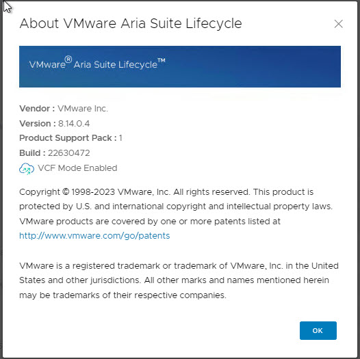 » Updating Aria Operations for Logs from Aria Suite Lifecycle
