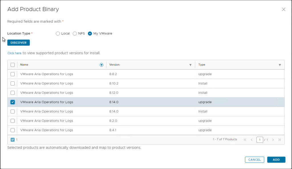 » Updating Aria Operations for Logs from Aria Suite Lifecycle
