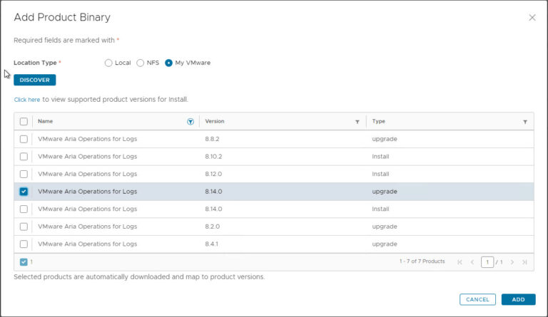 » Updating Aria Operations for Logs from Aria Suite Lifecycle