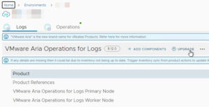 » Updating Aria Operations for Logs from Aria Suite Lifecycle