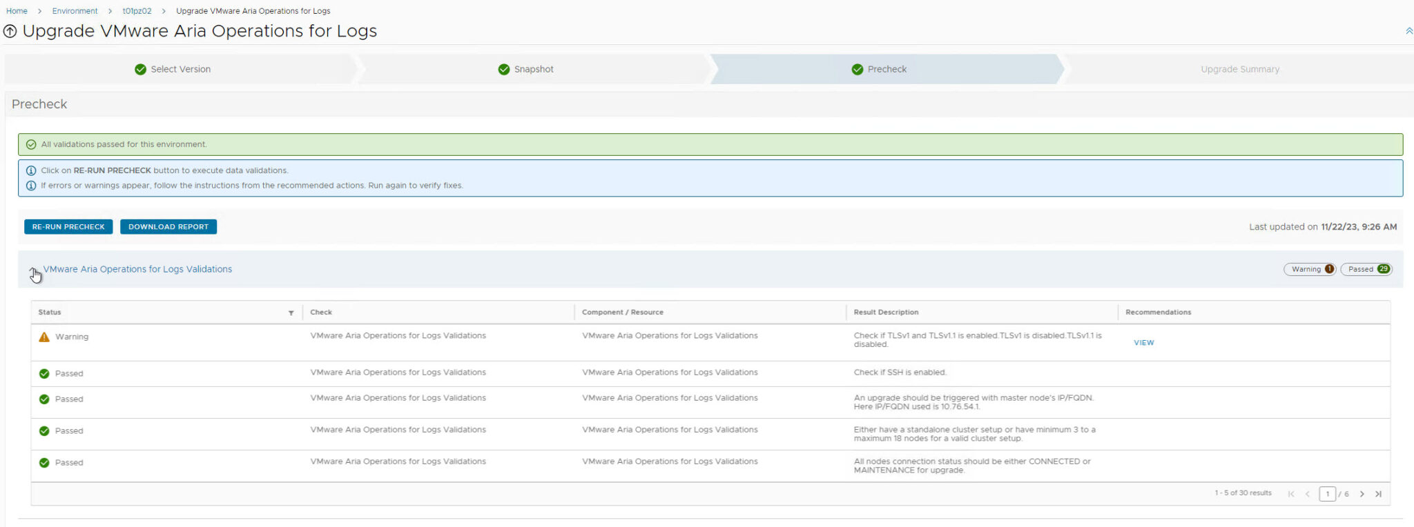 » Updating Aria Operations for Logs from Aria Suite Lifecycle