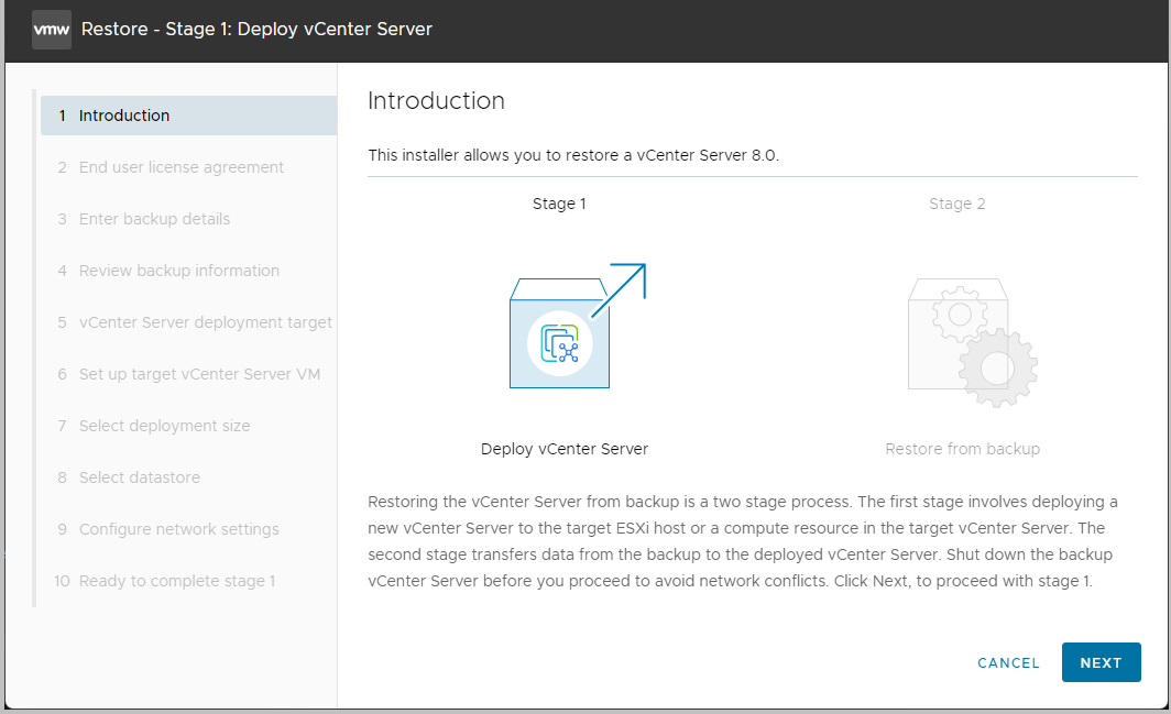 Restore Your File Based Vcenter Backup Using The Vcenter Server