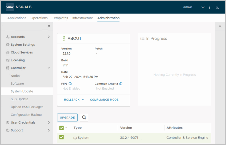 » Upgrade VMware NSX Avi Advanced Load Balancer